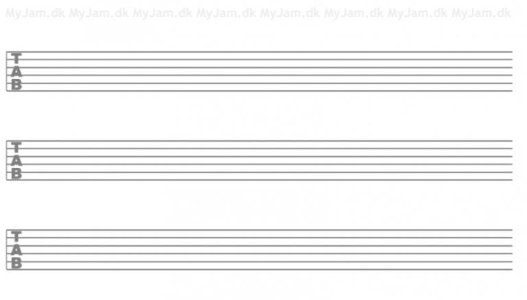 Tab skema til at skrive dine egne sange. Hent det gratis fra Myjam.dk